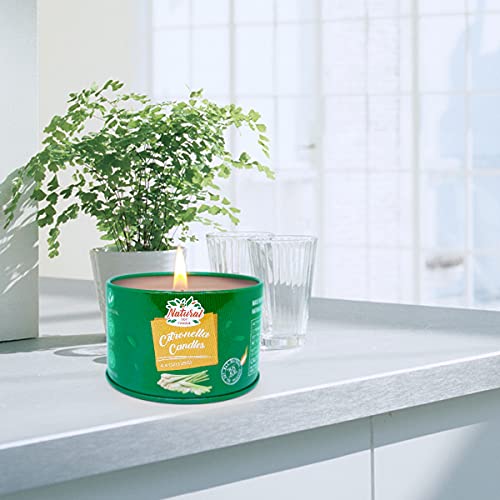 Citronella Candles Outdoor Indoor, 4 Packs 4.4oz Green Travel Tin Soy Wax Aromatherapy Candles for Patio Yard Home Camping