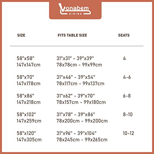 Vonabem Table Cloth Tassel Cotton Linen Table Cover for Kitchen Dinning Wrinkle Free Tablecloths Rectangle/Oblong (58''x86'', 6-8 Seats, Coffee)