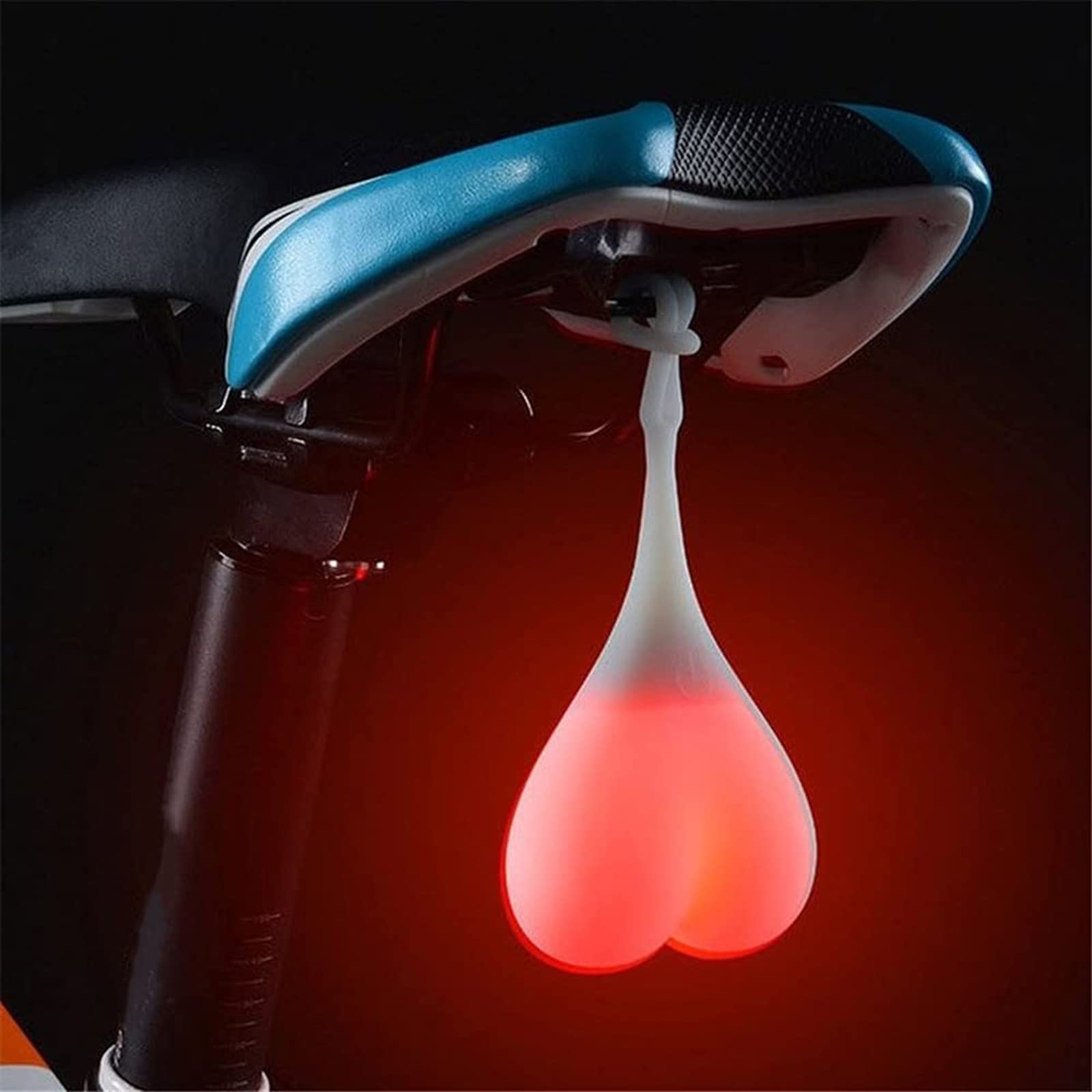 YUERWOVER Bike Balls Tail Light Silicone Cycling Creative Night Essential Reflectors Waterproof LED Warning Rear Light Heart Shaped Bicycle Seat Back Egg Lamp for Truck(Red)
