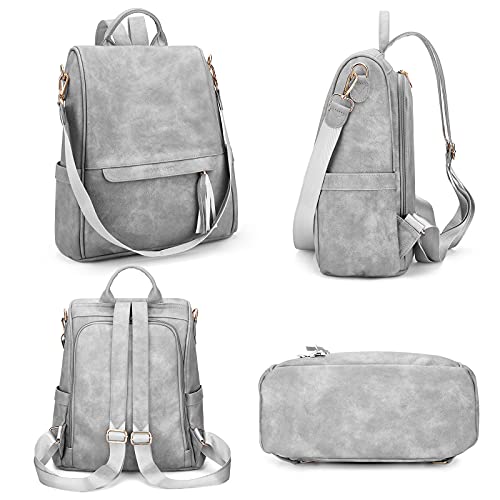 Oyifan Women Backpack Purse PU Leather Anti-theft Casual Shoulder Bag Bookbag Purse Fashion Ladies Satchel Bags