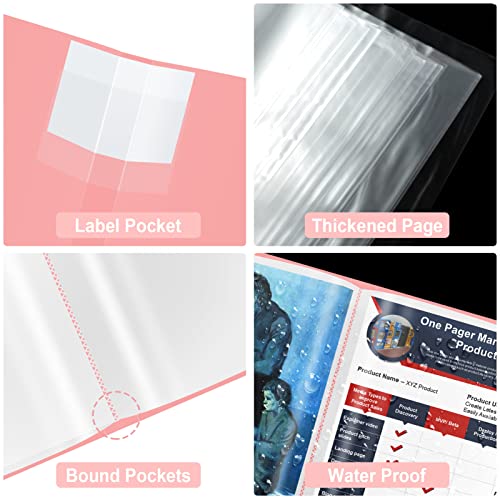 11x17 Portfolio Presentation Book - Art Portfolios 11x17 Binder with 40 Plastic Sleeves for Displaying 80 Pcs 11 x 17" Paper, Artwork, Prints or Posters - Pink