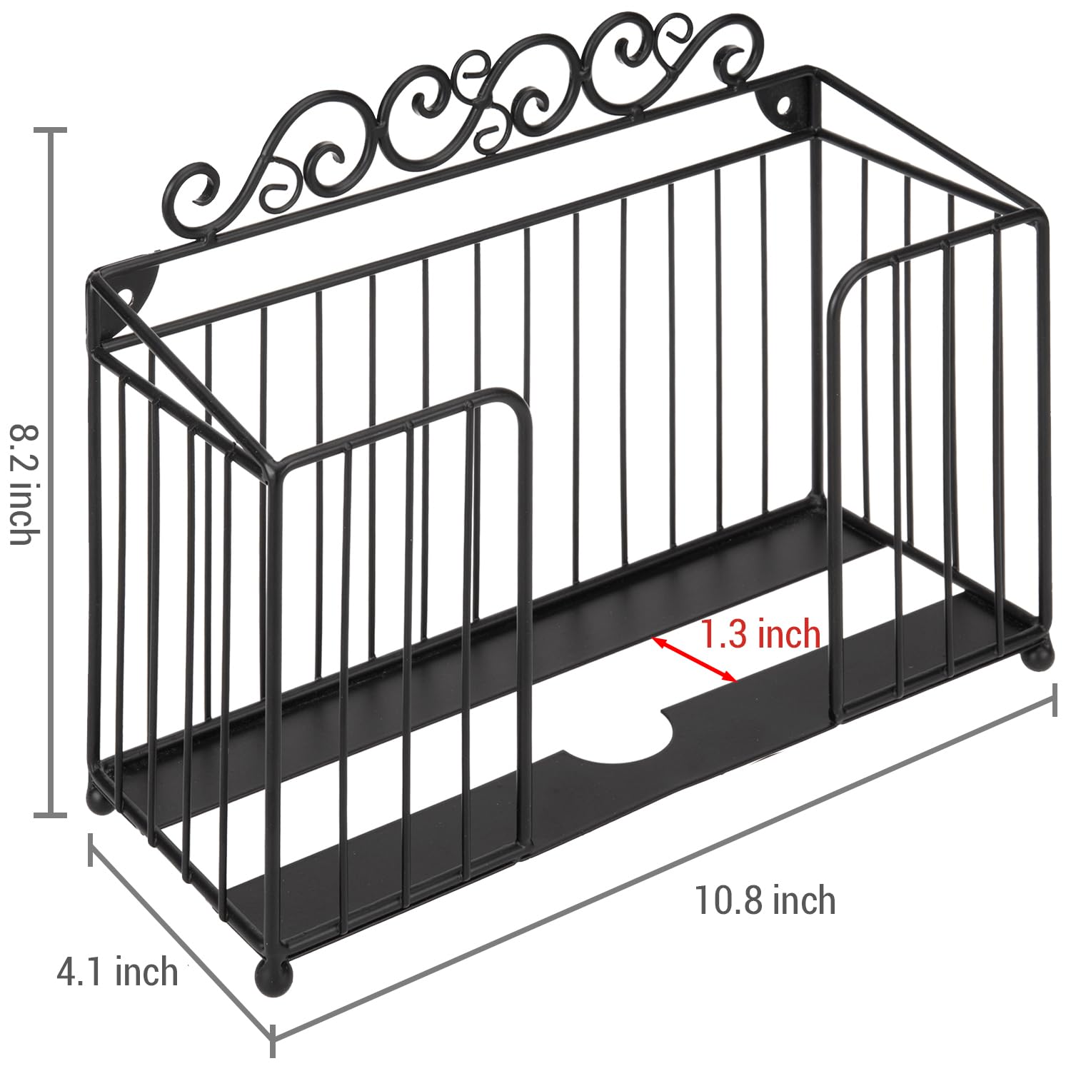 MyGift Black Metal Bathroom Paper Towel Holder with Scrollwork Design, Trifold Z-Fold Dispenser, Wall Mounted Commercial Folded Disposable Paper Towel Rack