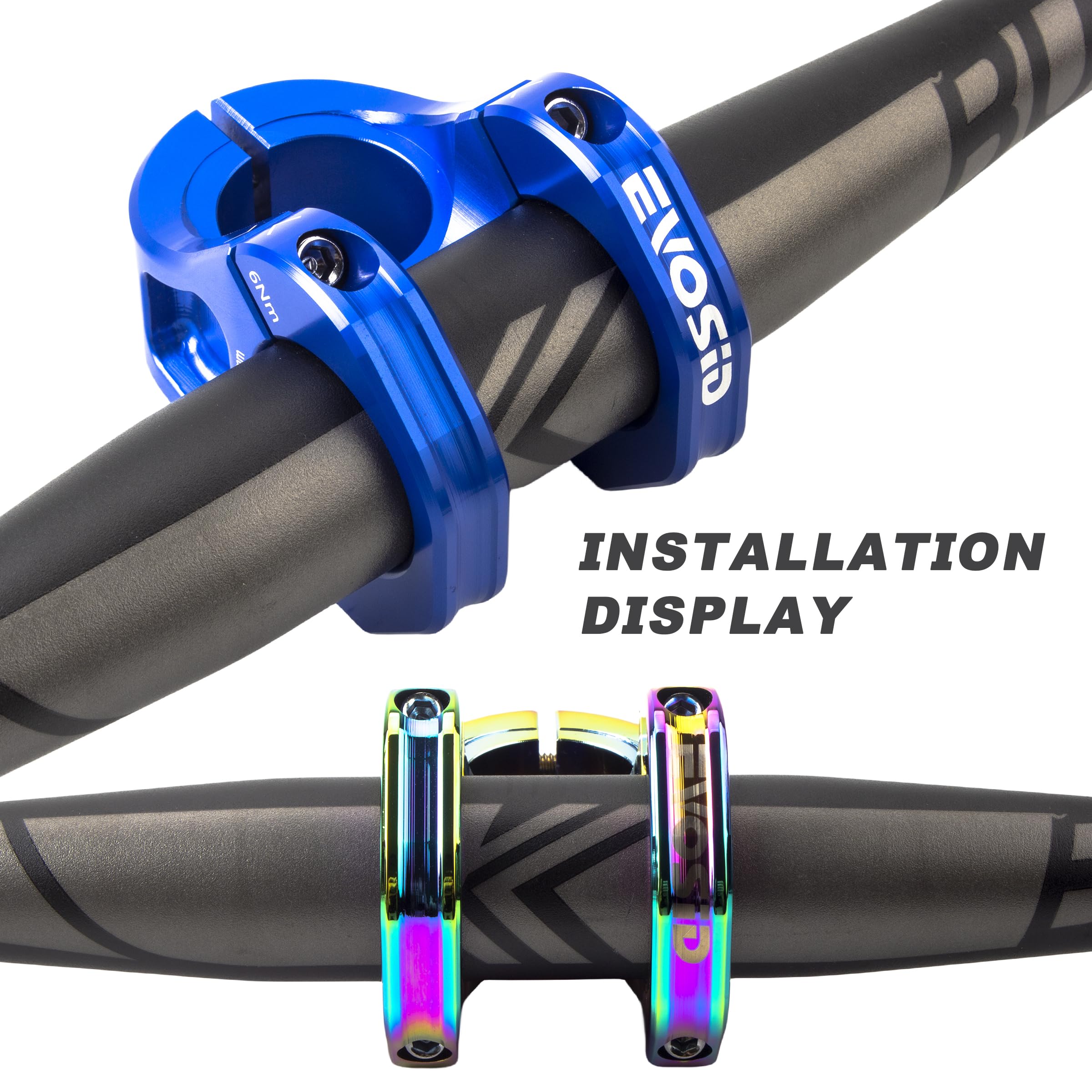 EVOSID Bike Stem 35mm Short MTB Handlebars Riser Ultra-Light CNC Aluminum Alloy 31.8 * 28.6mm for Mountain Bike Enduro Trail AM XC FR DH