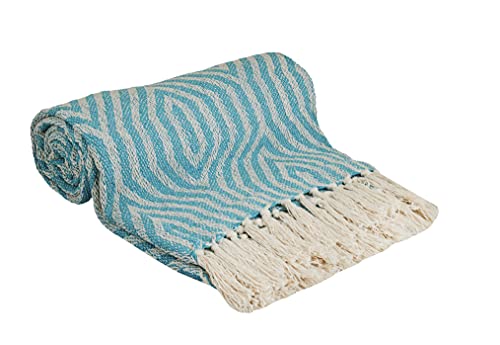 Turquoise Throw Blanket | Throw Blanket for Couch Sofa | Throw Blanket for Bedroom | Farmhouse Throw Blanket | Cozy Lightweight Decorative Throw for Bed | Living Throw Blanket | Knit Throw Blanket