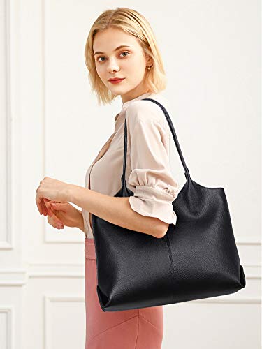 Soft Leather Tote Purse Zipper Closure Designer Handbag Women RFID Top-handle Bag Lightweight