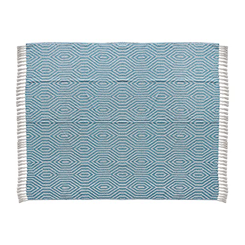 Turquoise Throw Blanket | Throw Blanket for Couch Sofa | Throw Blanket for Bedroom | Farmhouse Throw Blanket | Cozy Lightweight Decorative Throw for Bed | Living Throw Blanket | Knit Throw Blanket