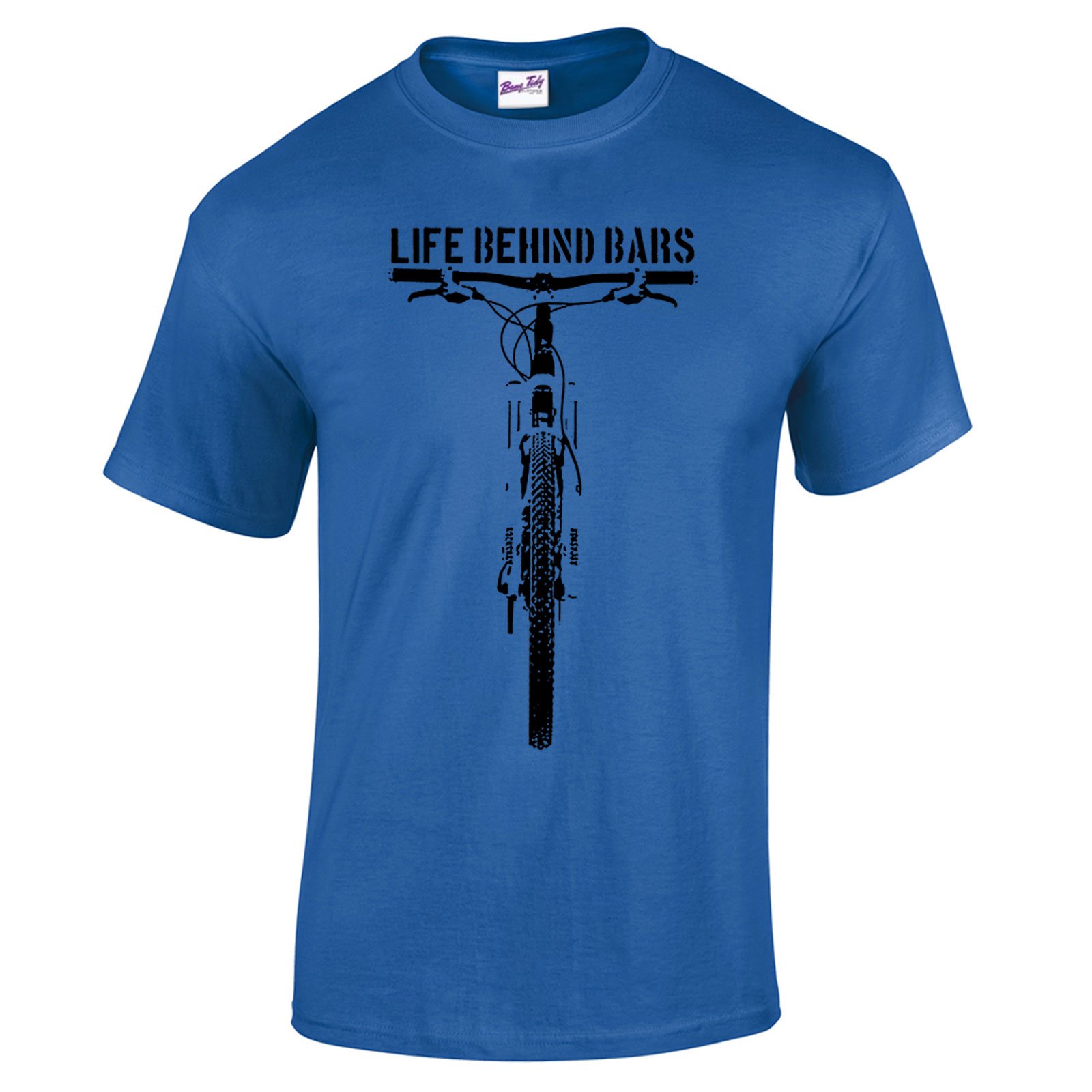Mountain Bike Shirts for Men - MTB Shirt Gifts for Mountain Bikers Life Behind Bars Tshirts Royal-L