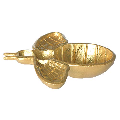 Creative Co-Op Decorative Cast Iron Gold Bee Shaped Dish