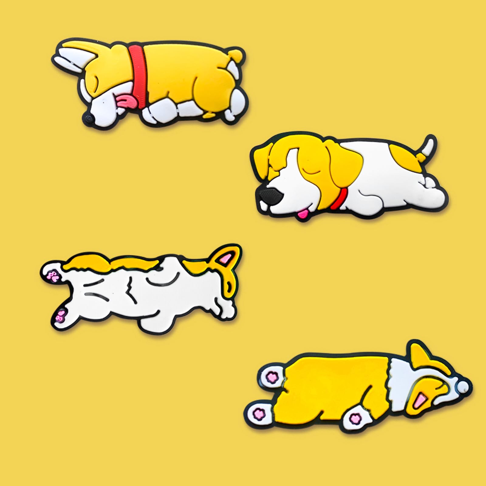 pocpockets 12Pcs Corgi Shoe Charms for Clog, Cute Puppy Dog Charms Decoration for Women Adults (Corgi)
