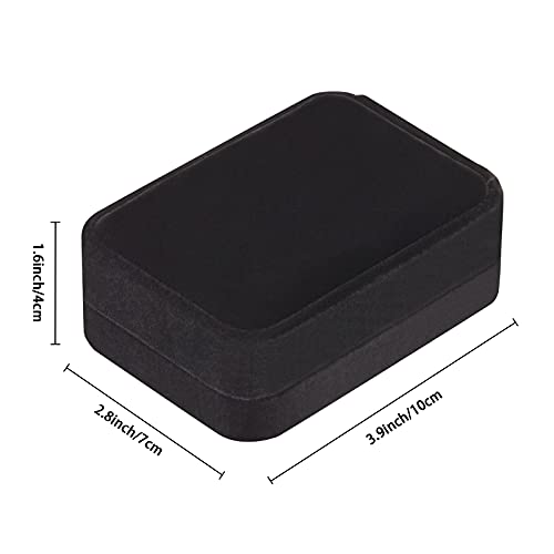 3 Pieces Velvet Pendant Necklace Gift Boxes Set, Classic Jewelry Packaging Storage Case, Jewellry Display Box for Wedding, Engagement, Proposal, Birthday and Anniversary (Black)