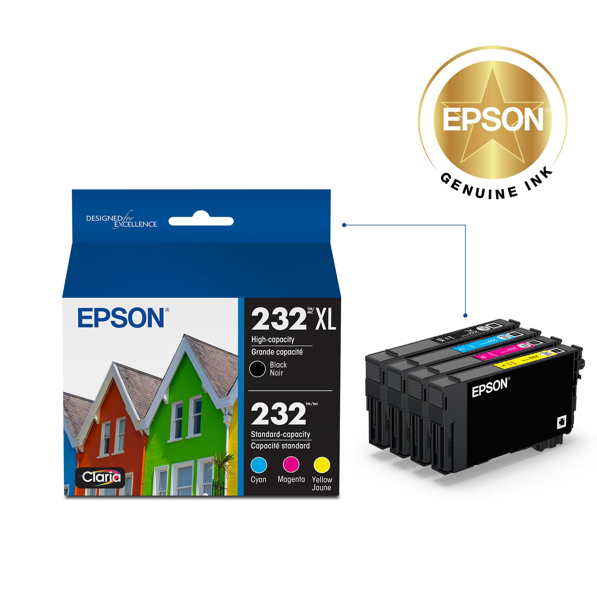Epson T232 Standard-Capacity Color and High-Capacity Black Multi-Pack