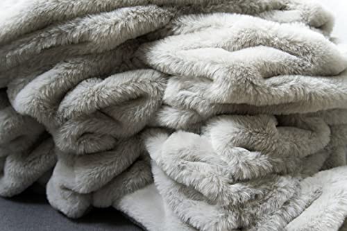 Mellowdy Faux Rabbit Fur Throw Blanket (Dark Brown, 50x60) - Plush, Luxury, Silky, Fluffy Throw for Couch, Sofa, Bed, Loveseat, Home Décor