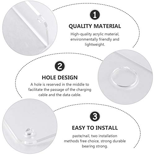 Cabilock Clear Acrylic Floating Wall Shelf Wall Mounted Storage Shelf for Figures Collections Plant Photo in Bathroom Kitchen Office