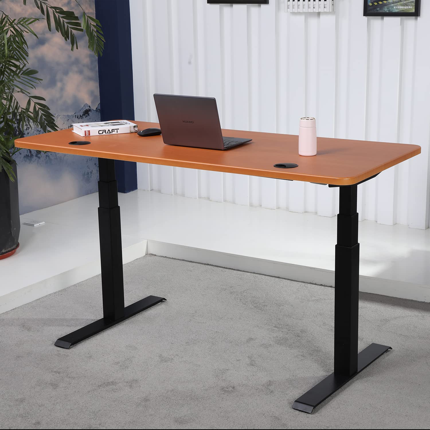 ApexDesk Elite K Series 60" x 27" Electric Height Adjustable Standing Desk with LED Memory Controller (60β x 27β Rectangular Top, Black)