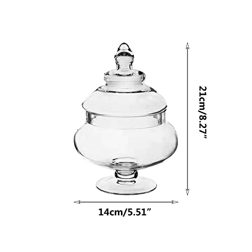 Livejun Glass Apothecary Jars Clear candy Buffet Display Small Elegant Storage Jars Decorative cookies Storage Clear Glass Canisters for Kitchen Wedding Party Set of 2