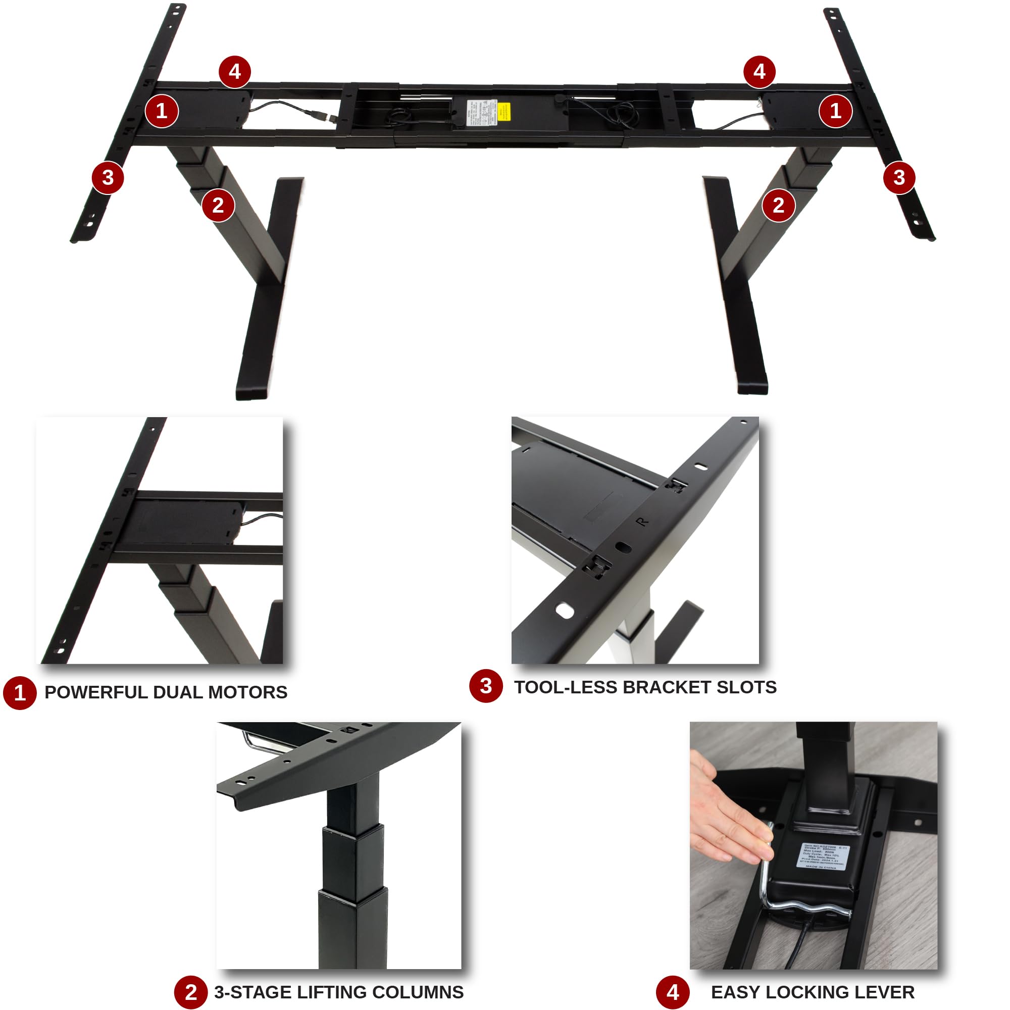 ApexDesk Elite K Series 60" x 27" Electric Height Adjustable Standing Desk with LED Memory Controller (60β x 27β Rectangular Top, Black)