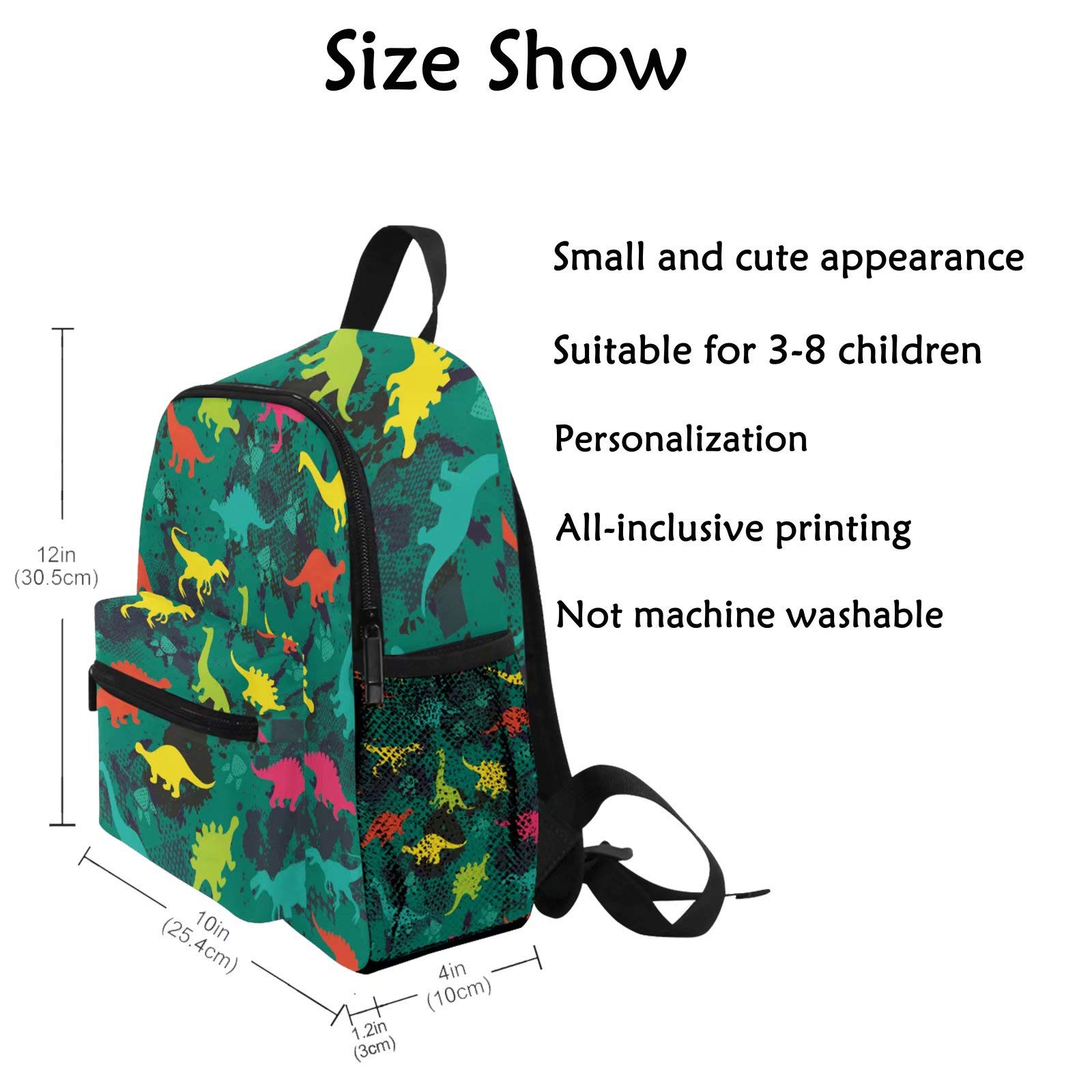 Dinosaur Backpack Animal Dino Backpacks Bookbag Toddler Daypack for Kids Girls Boys with Chest Strap Mini School Bags Water Resistant Durable for School Student