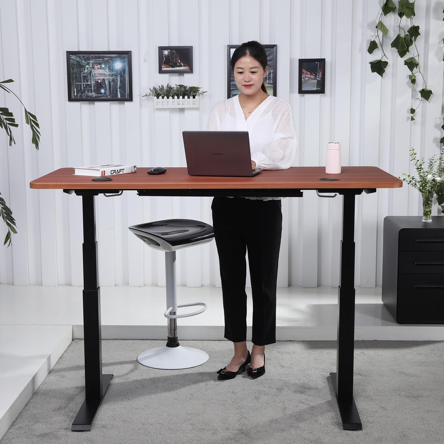 ApexDesk Elite K Series 60" x 27" Electric Height Adjustable Standing Desk with LED Memory Controller (60β x 27β Rectangular Top, Black)