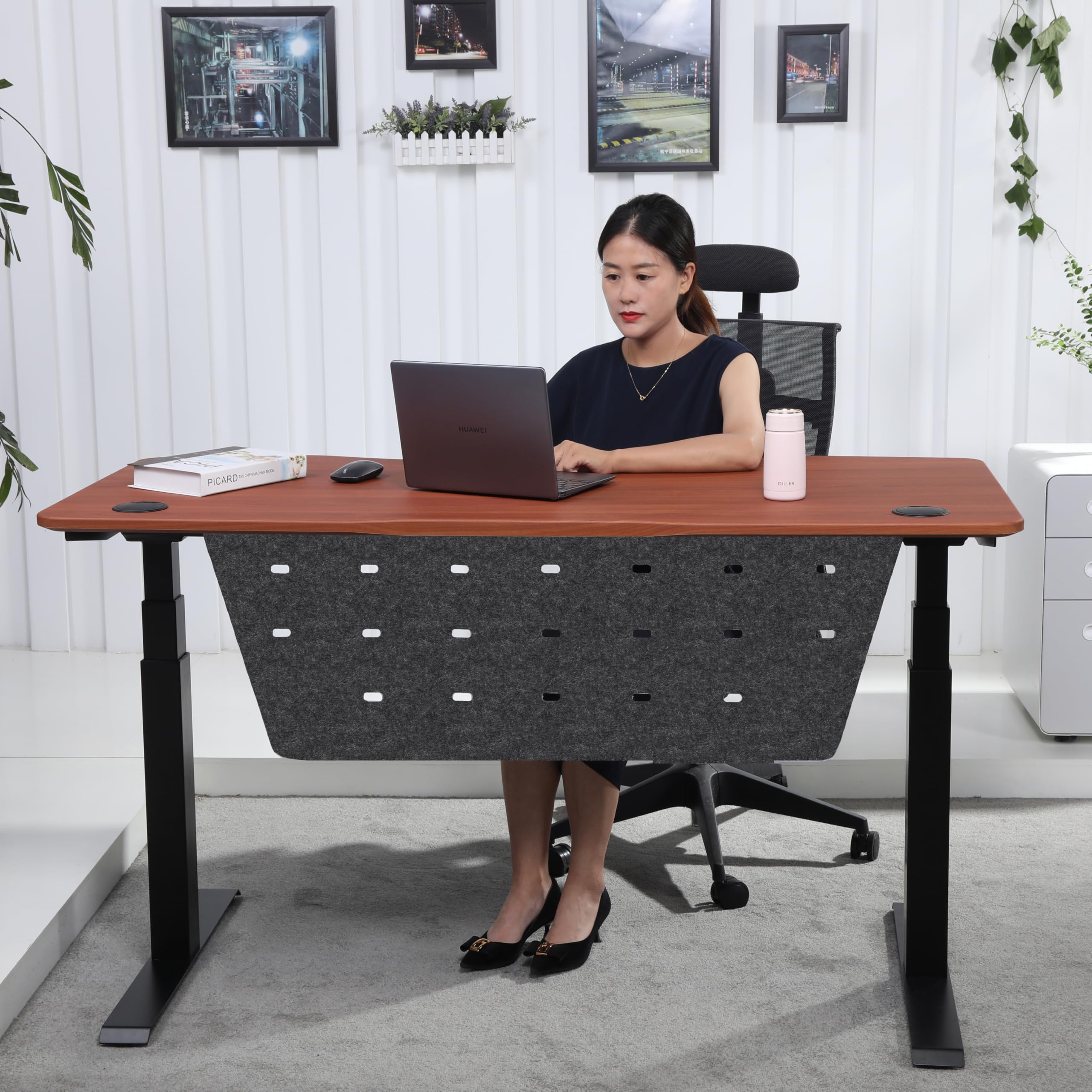 ApexDesk Elite K Series 60" x 27" Electric Height Adjustable Standing Desk with LED Memory Controller (60β x 27β Rectangular Top, Black)