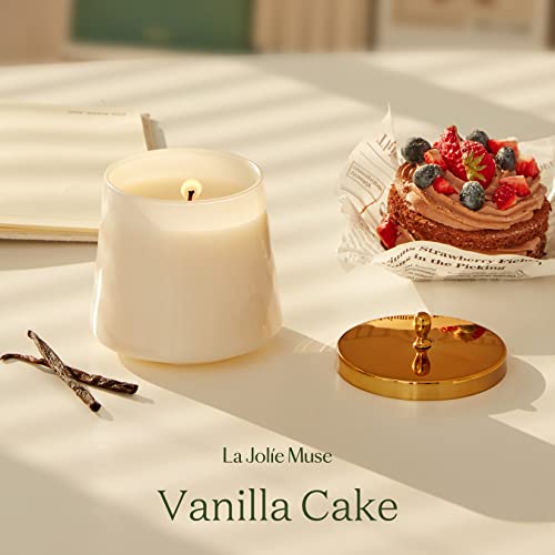 LA JOLIE MUSE Vanilla Candles for Home Scented, Natural Soy Candles, Luxury Glass Jar Candles,75 Hours Long Burning Candles, 12.3 Oz