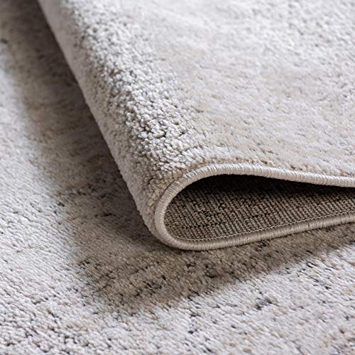 Rugs.com Oregon Collection Rug – 6' x 9' Ivory Low-Pile Rug Perfect for Living Rooms, Large Dining Rooms, Open Floorplans