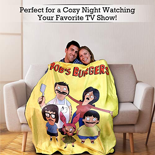 Bob's Burgers Fleece Softest Throw Blanket| Measures 60 x 45 Inches