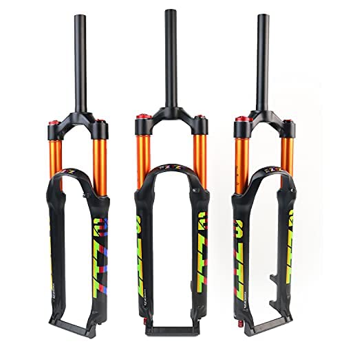 ZTZ MTB Fork Mountain Bike Suspension Fork26/27.5/29 Travel 120mm MTB Air Suspension Fork, Rebound Adjust 1 1/8 Straight Tube QR 9mm Manual/Remote Lockout