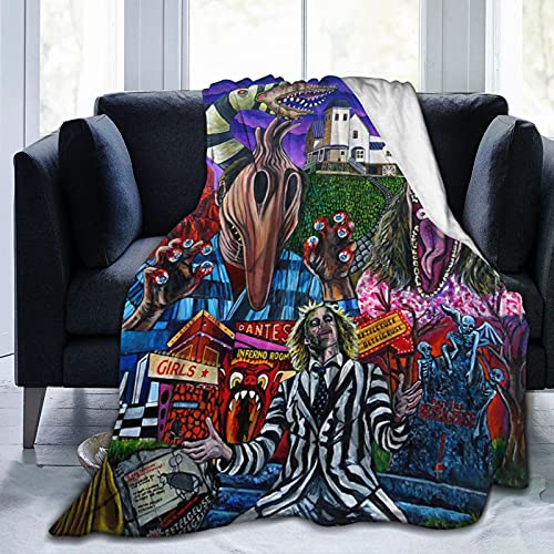 Halloween Movie Fleece Throw Blankets for Couch Cozy Lightweight Soft Blankets and Throws for Sofa 50"X40"