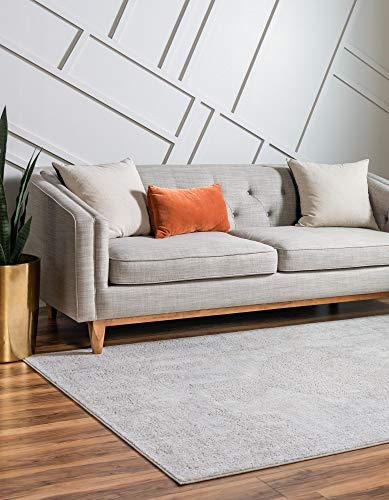 Rugs.com Oregon Collection Rug – 6' x 9' Ivory Low-Pile Rug Perfect for Living Rooms, Large Dining Rooms, Open Floorplans