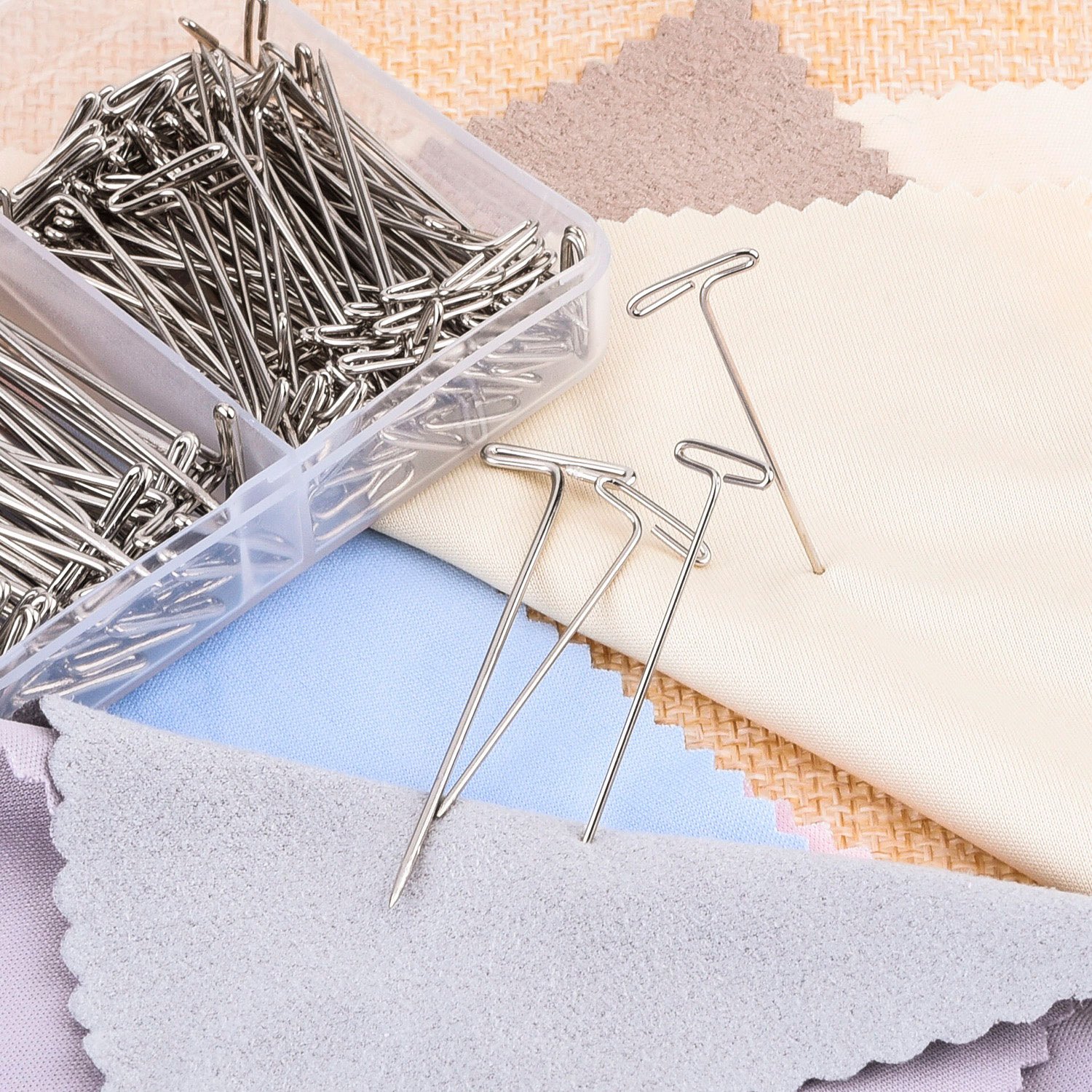 Blulu Steel T-pins for Blocking Knitting, Modelling and Crafts 150 Pieces (2 Inch, 1-1/2 Inch)