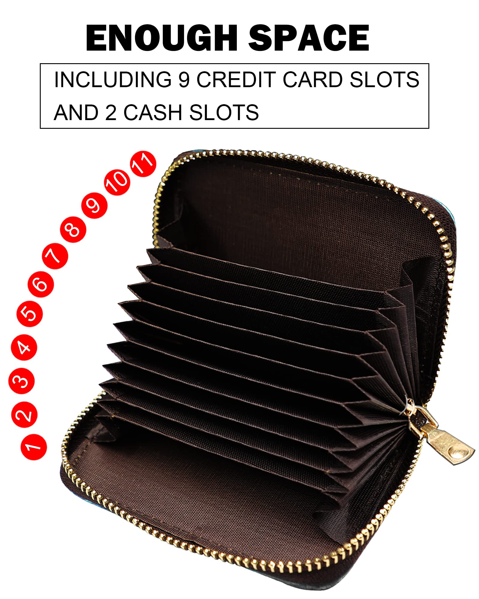 COYEUX Credit Card Wallet, Zipper Credit Card Holder For Mens And Womens, Compact Size RFID Blocking For Travelling (Cute Corgi)