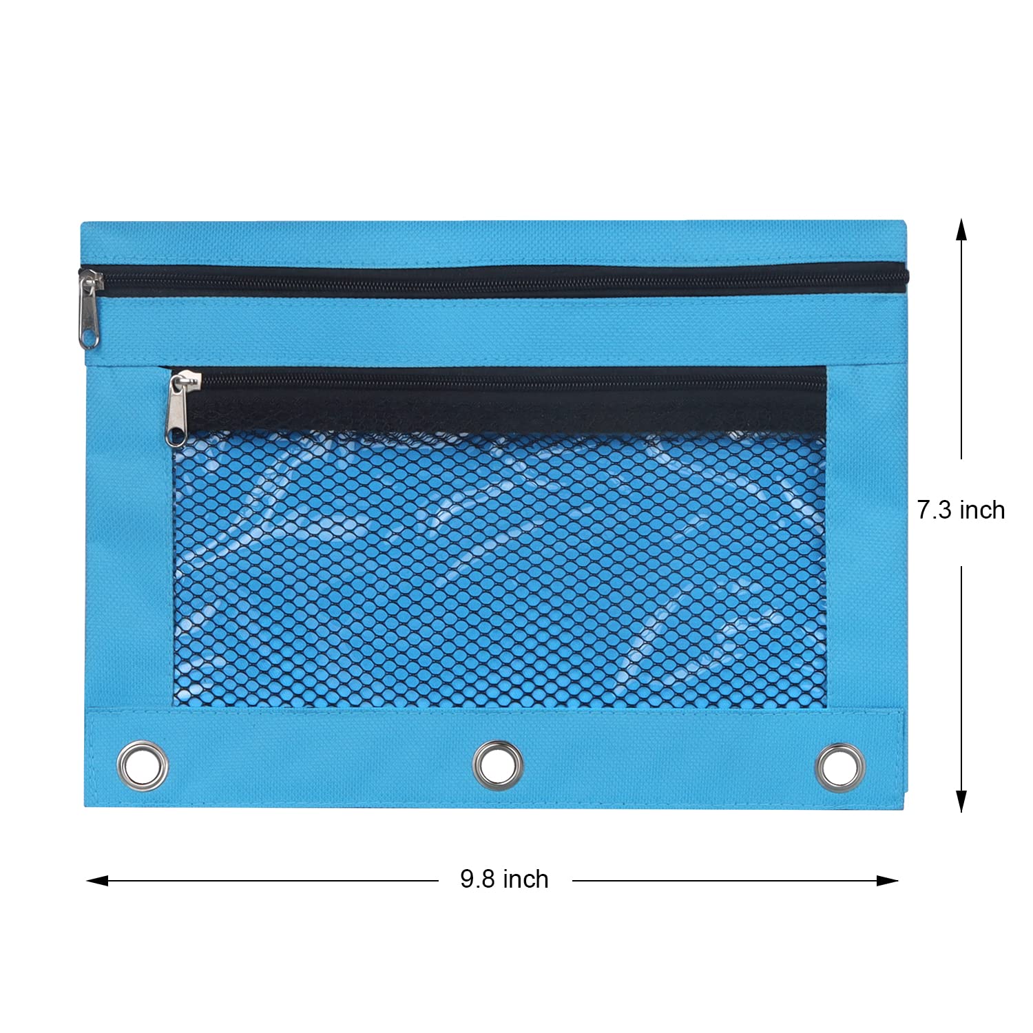 Pencil Pouches, Zipper Binder Pencil Pouch Pen Case With 3 Holes, 3 Ring Zippered Pocket Pencil Pouch for School Office