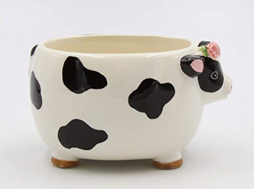 Cosmos Gifts Fine Ceramic Country Barnyard Cow Candy Dish Bowl/Plant Planter, 5" L