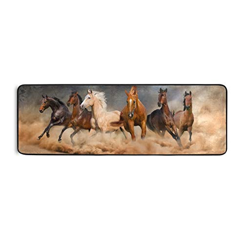 Qilmy Running Horse Rug Non-Slip Large Rugs Soft Comfort Area Rug Home Decorative Floor Mat Carpets for Outdoor Living Room Bathroom Dining Room Bedroom Dormitory
