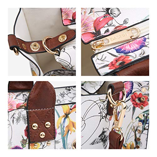 Dasein 3pcs Women Handbag Wallet Top Handle Satchel Purse Hobo Crossbody Shoulder Bag Tote Bag with Studs