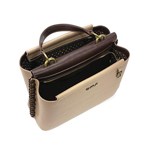 CHALA Charming Satchel with Adjustable Strap - Triceratops - Taupe