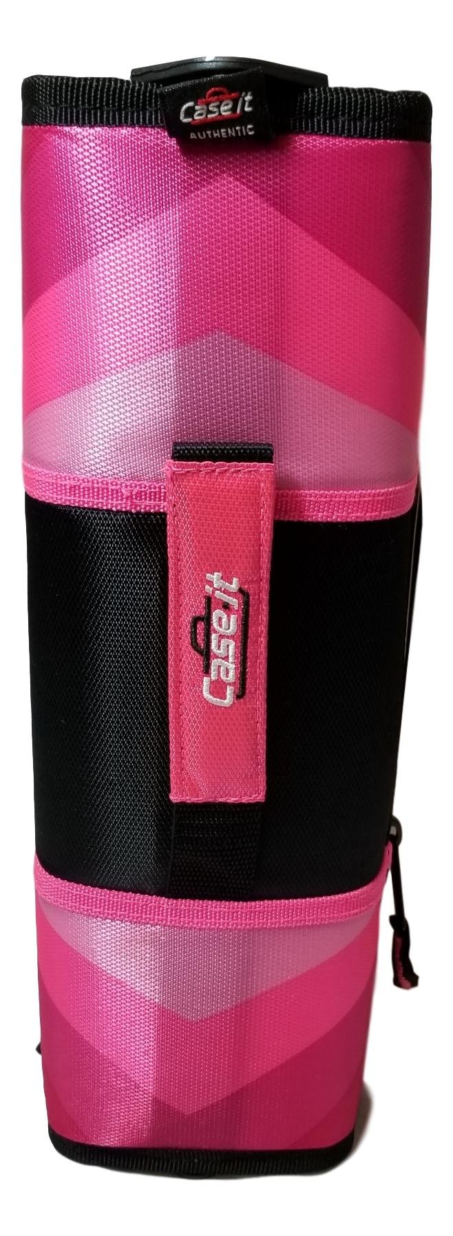 Yagoolh Case-it 2-in-1 Zipper D-Ring Dual Binder, 2 Sets of 2-Inch Rings, Pink V2, DUAL-301-P