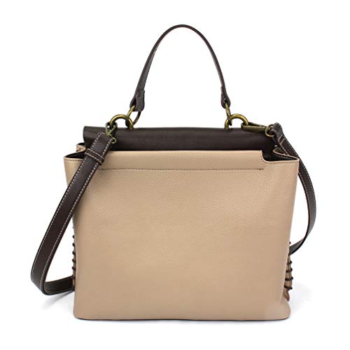 CHALA Charming Satchel with Adjustable Strap - Triceratops - Taupe