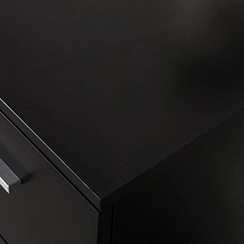 Madesa Home Office Computer Writing Desk with 3 Drawers, 1 Door and 1 Storage Shelf, Plenty of Space, Wood, 30β H x 18β D x 53β W - Black