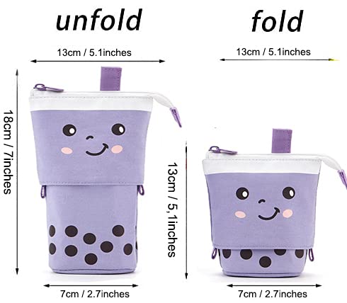 Friinder Telescopic Pencil Bag Pen Holder Pop Up Stationery Case, Stand-up Retractable Transformer Bag Standing Organizer, Great for Christmas Holiday New Year Office Bag