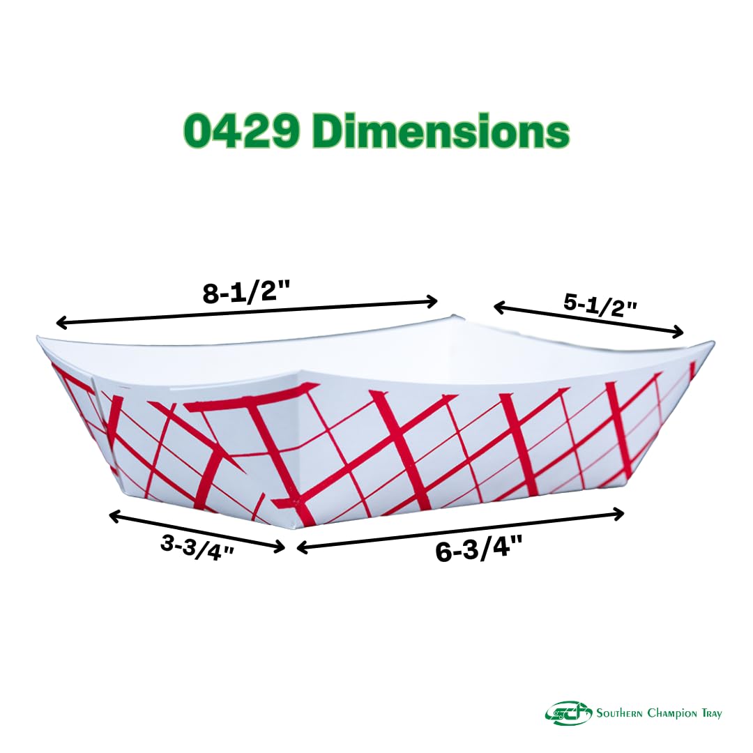 Southern Champion Tray 0429 #500 Southland Paperboard Food Tray, 5 lb Capacity, Red Check (Case of 500)