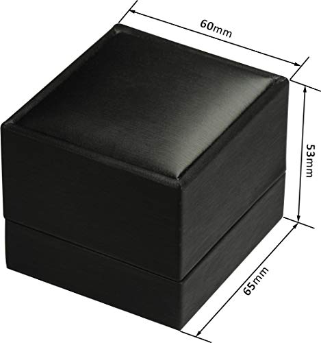 Ring Box for Wedding Proposal Engagement for Men Women Luxury Soft Touch Black PU Leather Ring Jewelry Gift Holder Box Size 2.5?(W)2.5?(D)2?(H), LSRK-US-1, Black PU Ring Box