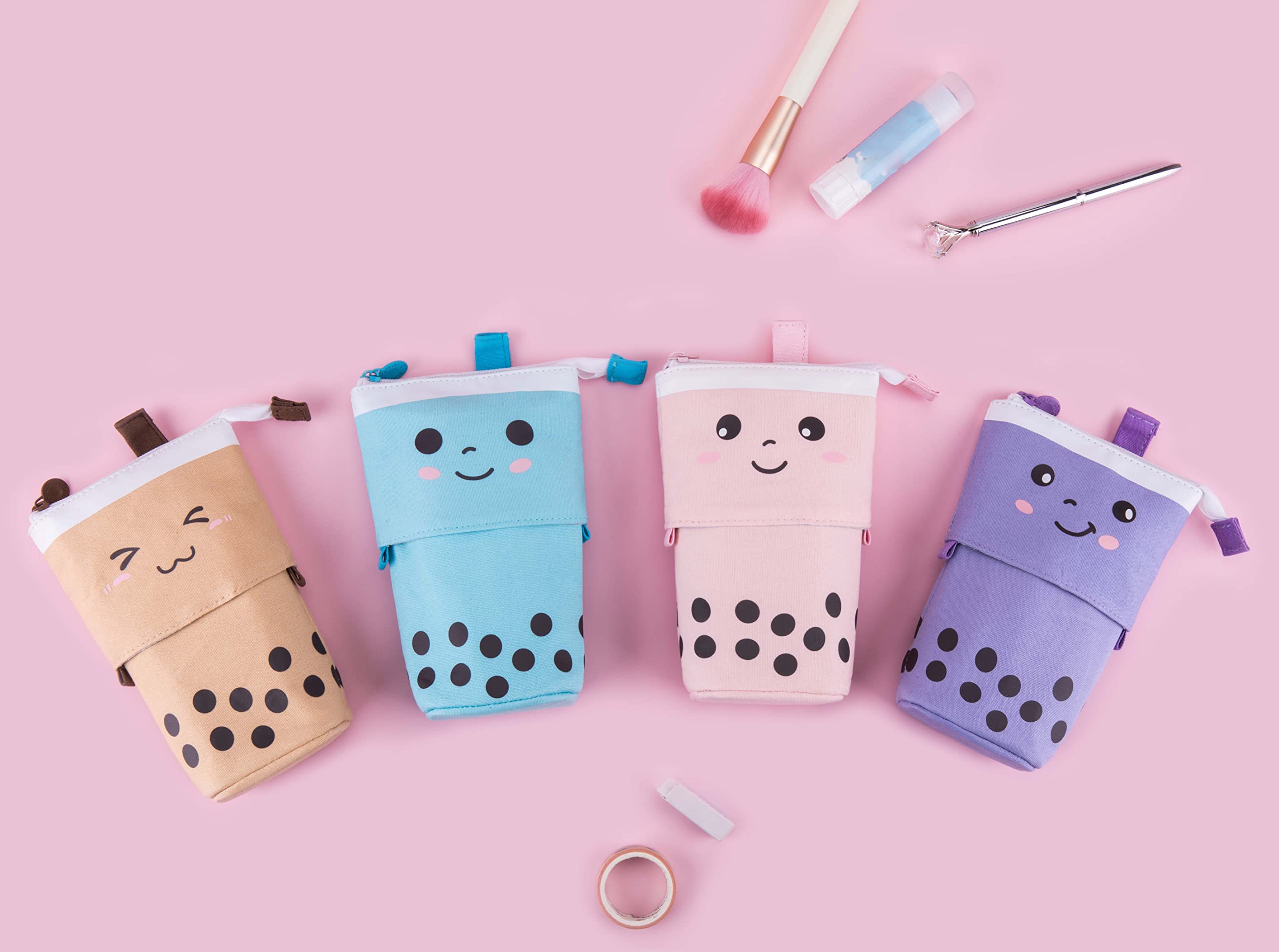 Friinder Telescopic Pencil Bag Pen Holder Pop Up Stationery Case, Stand-up Retractable Transformer Bag Standing Organizer, Great for Christmas Holiday New Year Office Bag