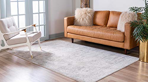 Rugs.com Oregon Collection Rug – 7' x 10' Ivory Low-Pile Rug Perfect for Living Rooms, Large Dining Rooms, Open Floorplans