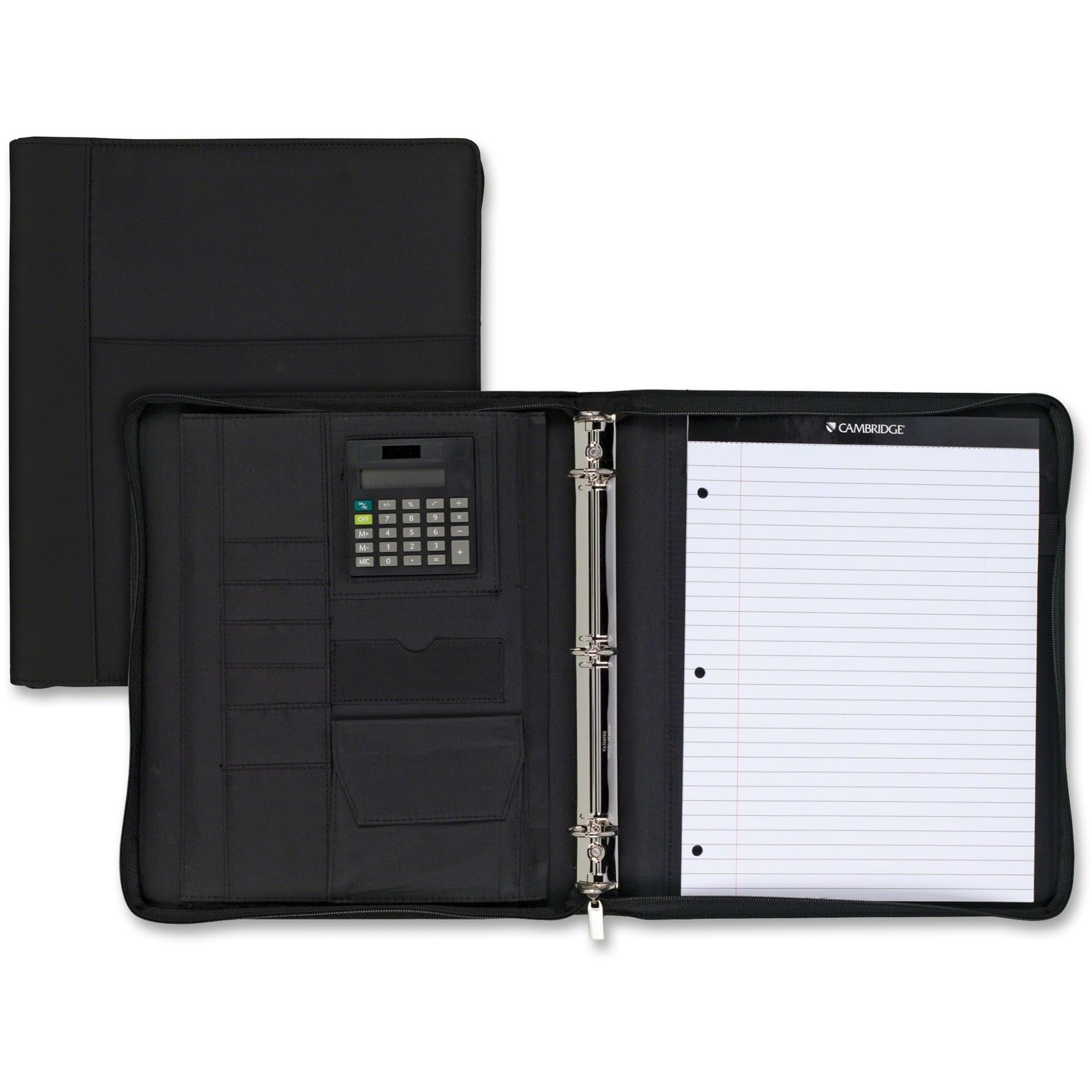 " Mead - Cambridge City Zipper Binder, Microfiber, 12.75"" x 11"", (Assorted Colors)", black