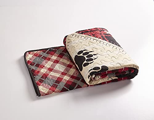 Virah Bella Quilted Throw Blanket 50" x 60" Diamond Bear Lodge Lightweight Throw Quilt Great for Loungers & Extra Bedding - Beautiful Lodge-Themed Blanket