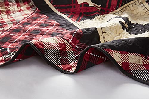 Virah Bella Quilted Throw Blanket 50" x 60" Diamond Bear Lodge Lightweight Throw Quilt Great for Loungers & Extra Bedding - Beautiful Lodge-Themed Blanket