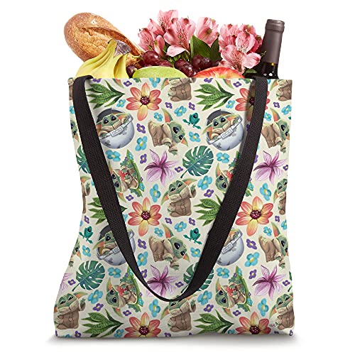 Star Wars The Mandalorian Grogu Tropical Print Tote Bag