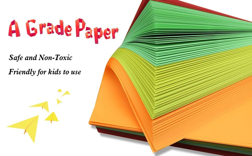 BUBU Origami Paper Kit 1000 Sheets 6 Inch Square Double Sided Color 20 Vivid Colors for Beginners Trainning and School Craft Lessons