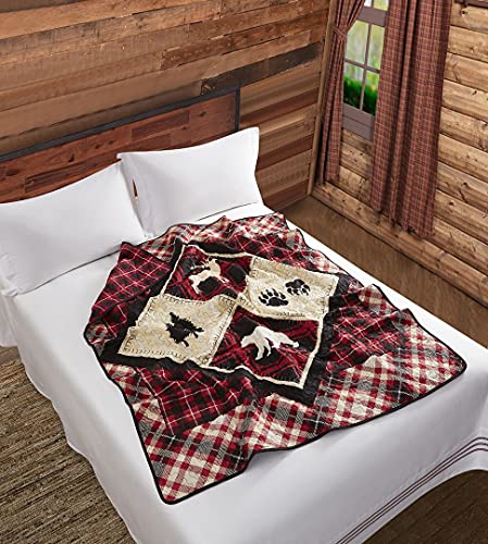 Virah Bella Quilted Throw Blanket 50" x 60" Diamond Bear Lodge Lightweight Throw Quilt Great for Loungers & Extra Bedding - Beautiful Lodge-Themed Blanket